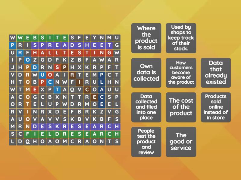 Marketing - Wordsearch