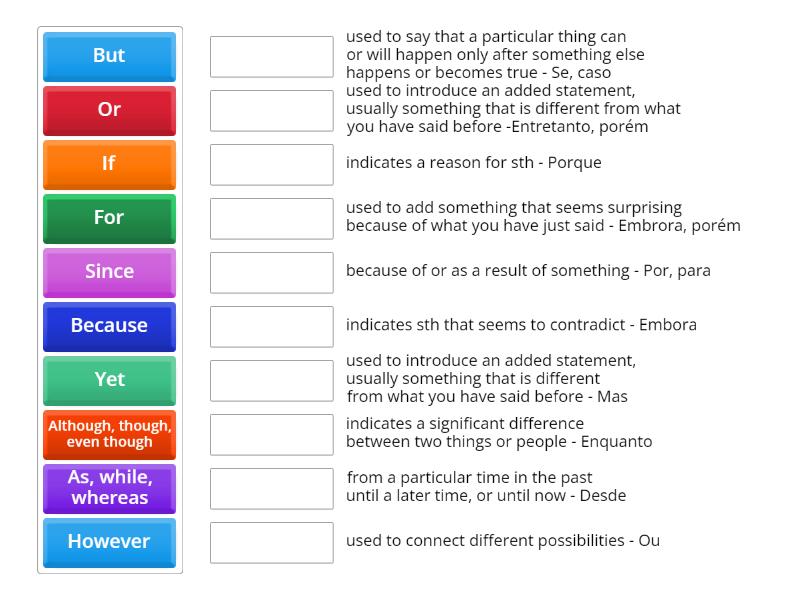 Conjunctions #1 - Match up
