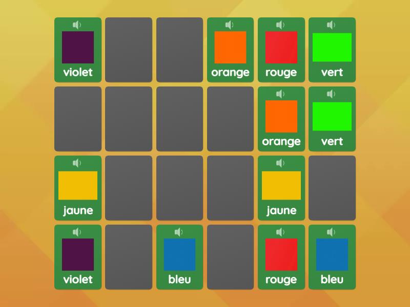 Les couleurs - Matching pairs