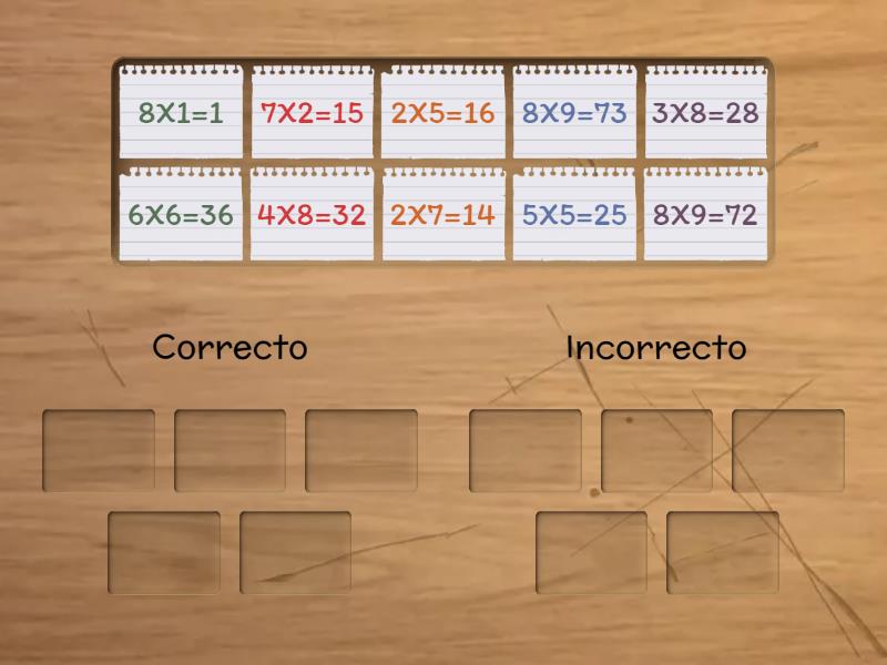 TABLAS DE MULTIPLICAR - Group sort
