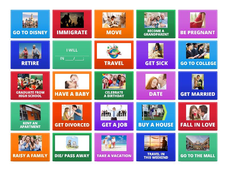 VOCABULARY: Life Events - Flip tiles