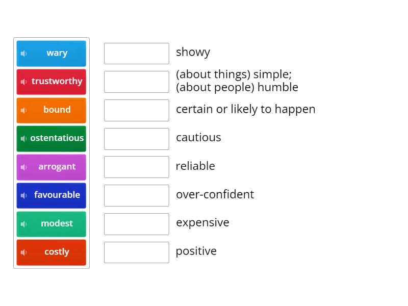 [BE B1+/B2] [Unit 1] [First Impressions] [Adjectives] [AB] - Match up