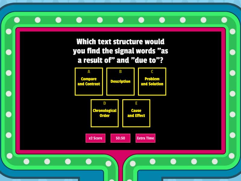 Text Structure Game Show Quiz - Gameshow quiz