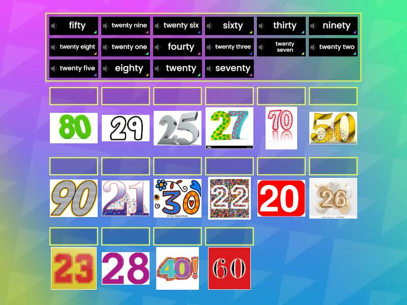 Numbers - Twenties - Match up