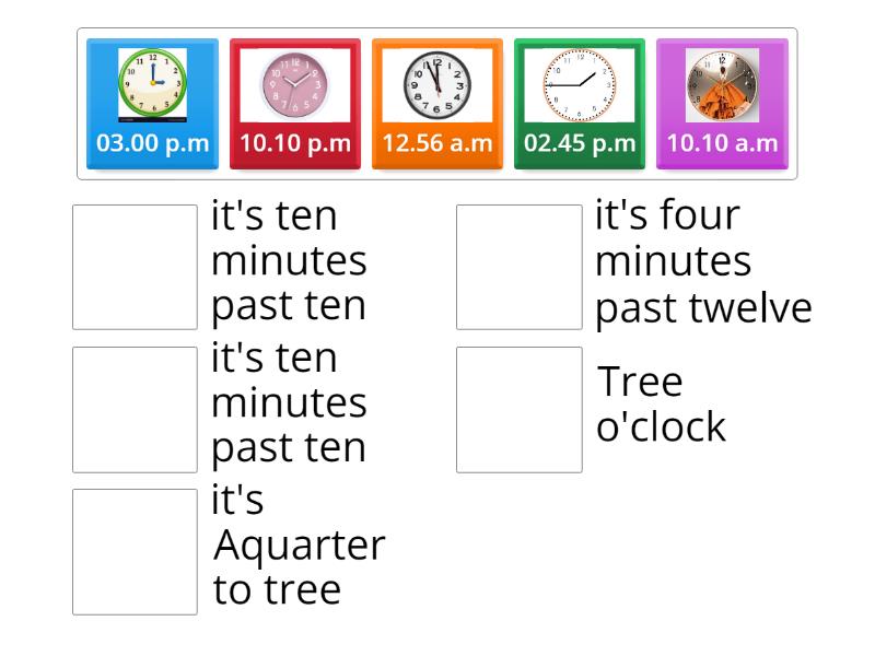 telling time - Match up