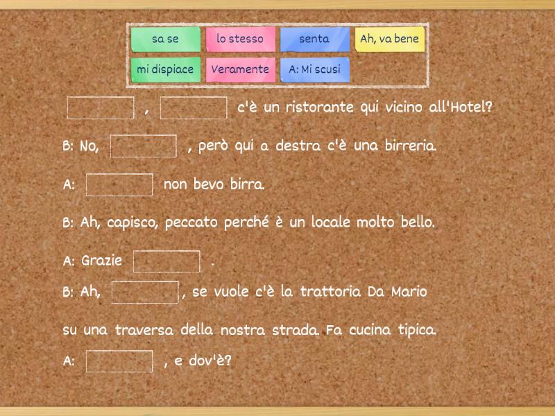 9. Alla reception 1 - Complete the sentence