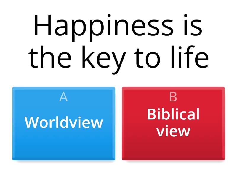 Worldview Vs Biblical view - Quiz