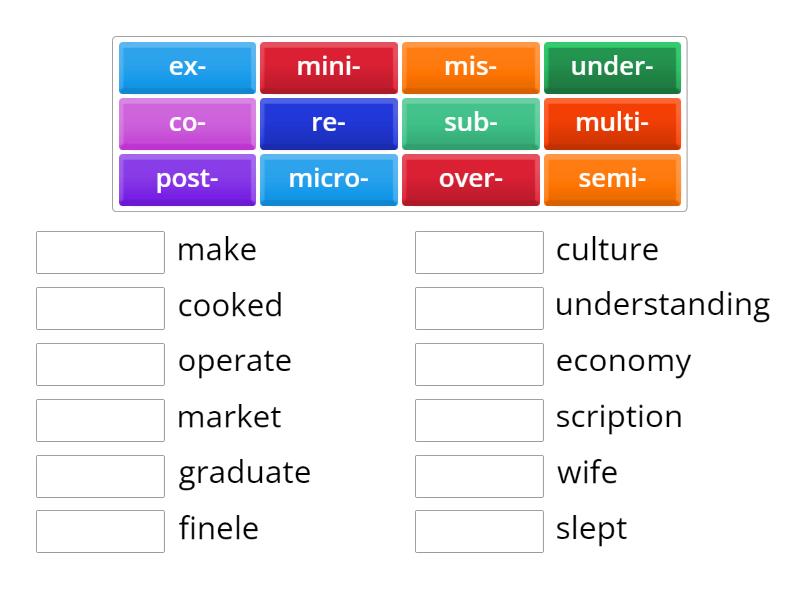 Prefixes 5F - Match up