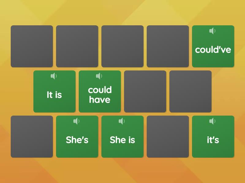 Contraction Words: HAVE - Matching pairs