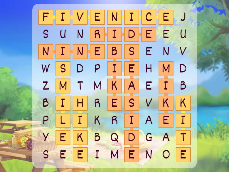 PK2 magic e "i e" - Wordsearch