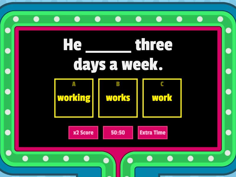 present simple - Gameshow quiz