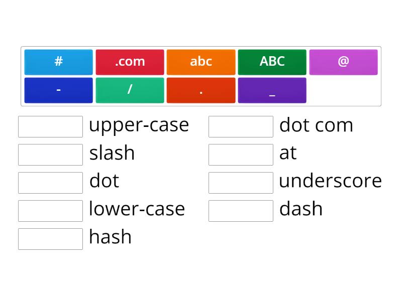 Email symbols - المطابقة