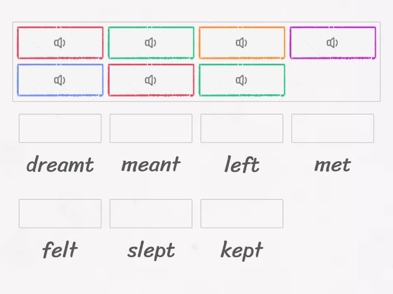 Irregular verbs t audio - Match up