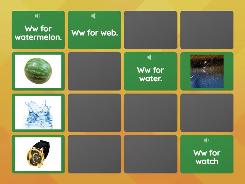 Alphabet Book Ww - Matching pairs