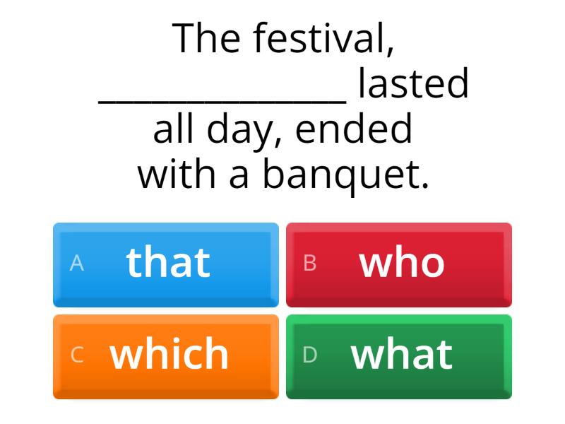 Relative Pronouns - Quiz