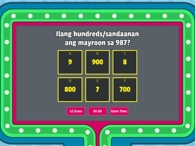 Place Value at Pagsulat ng Bilang sa Simbolo at Salita - اختبار الألعاب ...