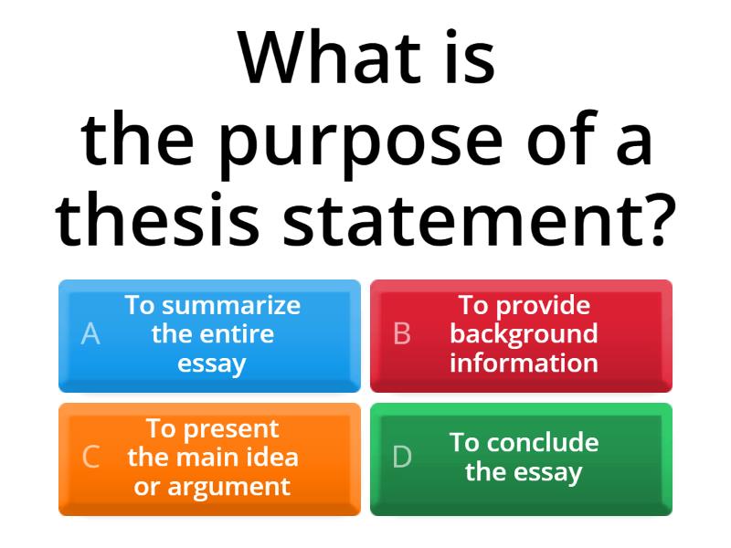 Thesis Statement Quiz