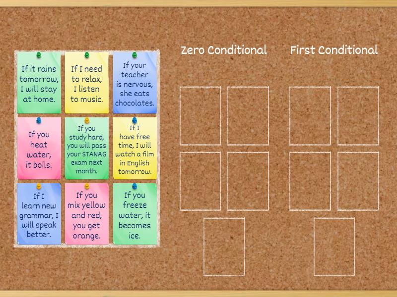 Zero Conditional vs First Conditional - Group sort