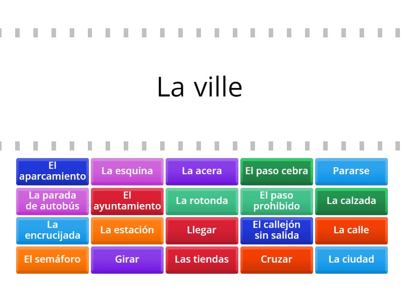 Vocabulario de la ciudad - Cada oveja con su pareja