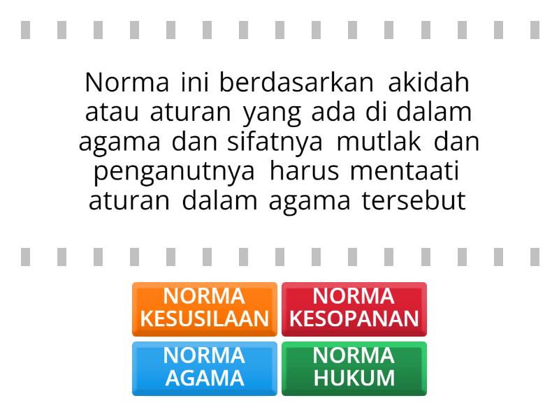 Norma dalam adat istiadat daerahku - Find the match