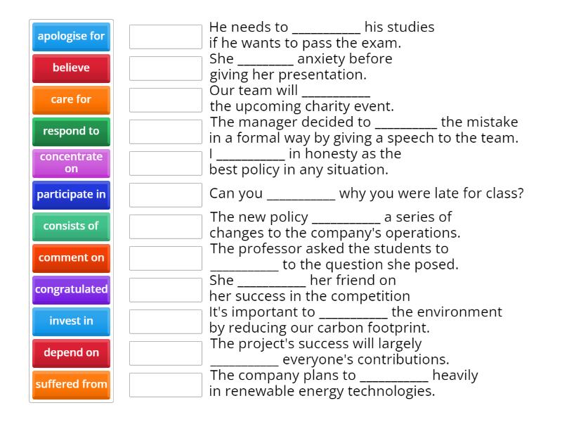 Roadmap B1+ Unit 3B Verbs + prepositions - Match up