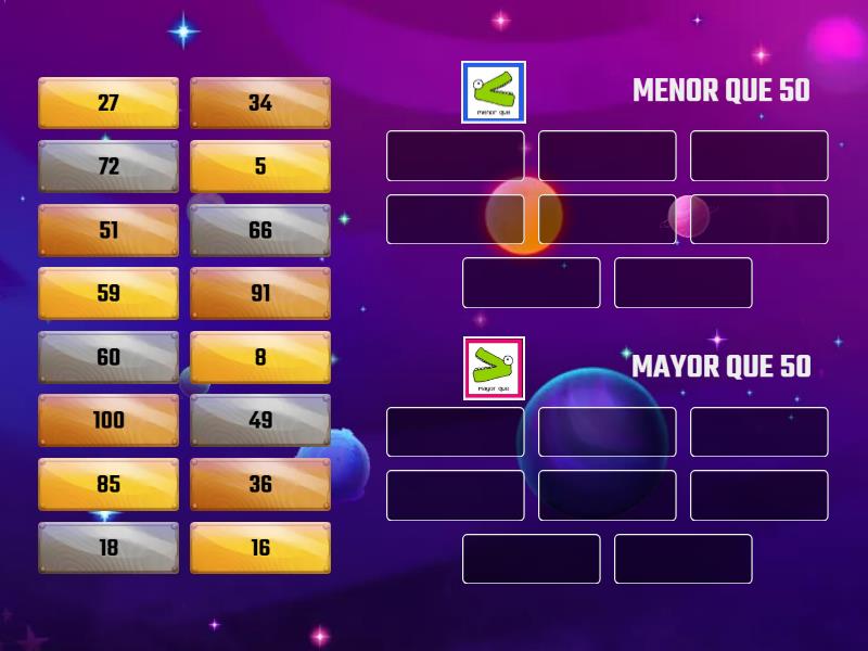 MAYOR-MENOR NUMEROS HASTA EL 100 - فرز المجموعات