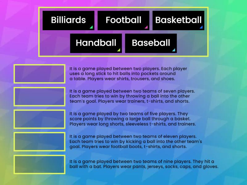 What is the sport? - Match up