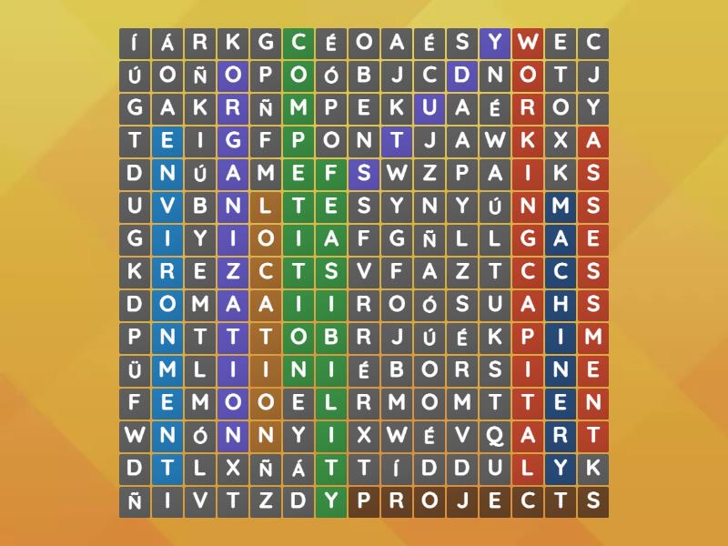 word search - management, monitoring and evaluation of the projects. - Wordsearch