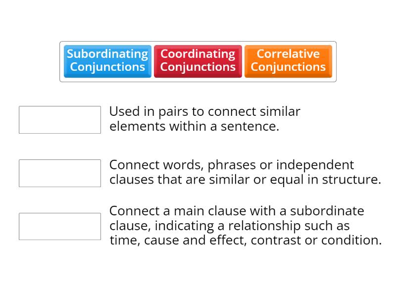 CONJUNCTIONS - Match up