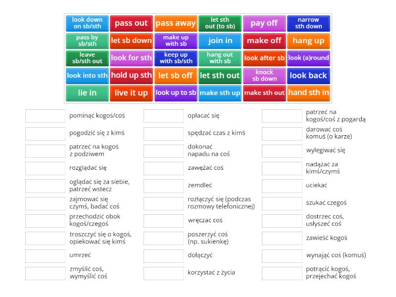 phrasal verbs 4 - Match up