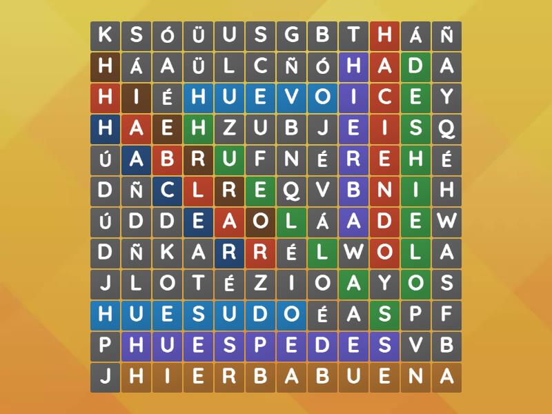 USO DE LA H SOPA DE LETRAS - Wordsearch