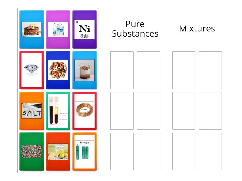 Pure Substances vs. Mixtures - Group sort