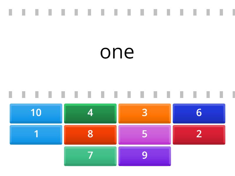 Numbers 1-10 - Find the match