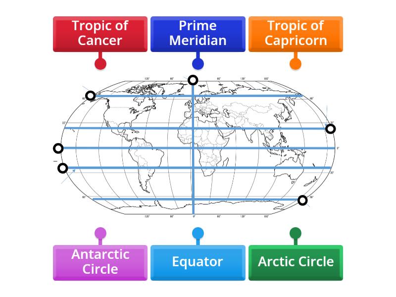 Mapping lines of Latitude and Longitude - Диаграмма с метками