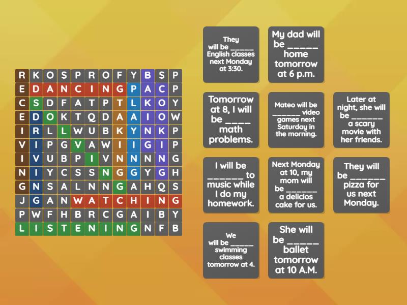 Future Progressive - Wordsearch