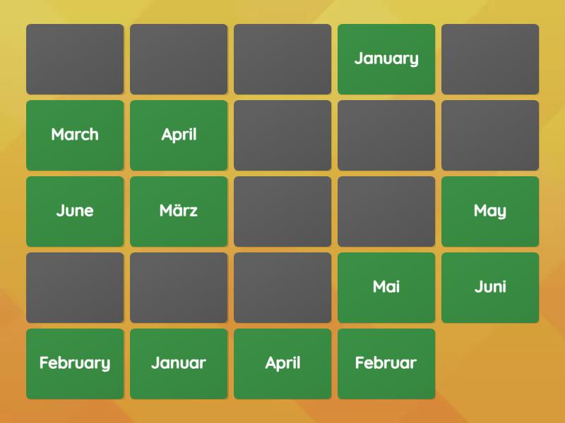 A1-A2 Die Monate (months) - Matching pairs
