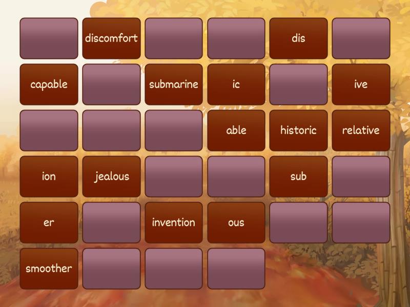 morpheme match - Matching pairs