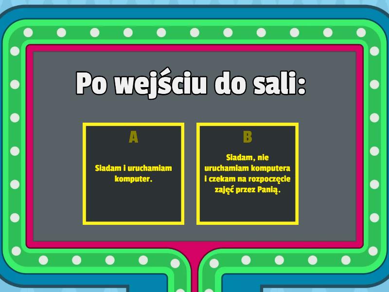 Informatyka - regulamin sali 2024/2025 - Gameshow quiz