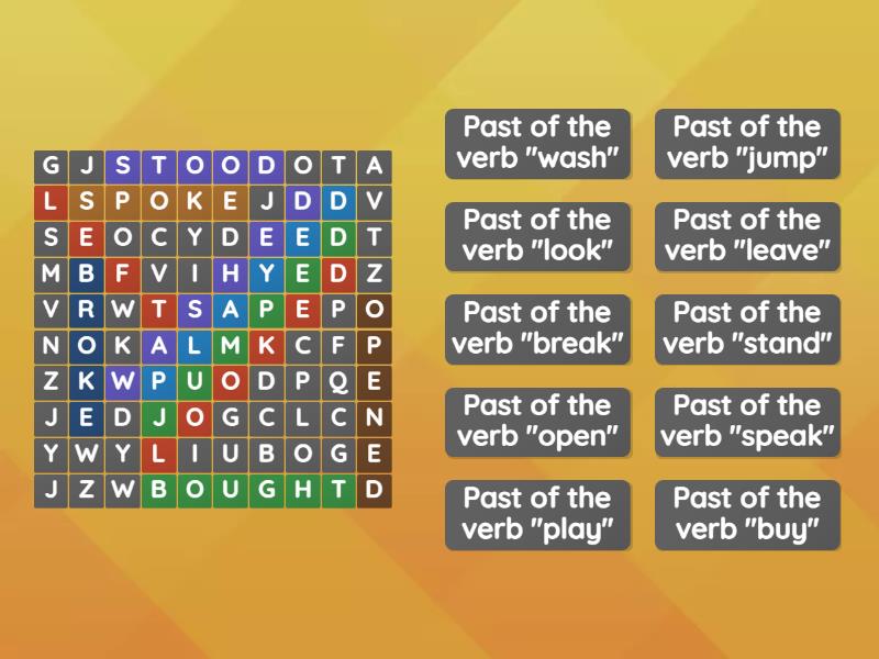 PAST SIMPLE WORD SEARCH - Caça-palavras