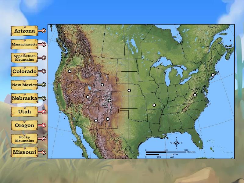 Rocky Mountains - Map - Labelled diagram