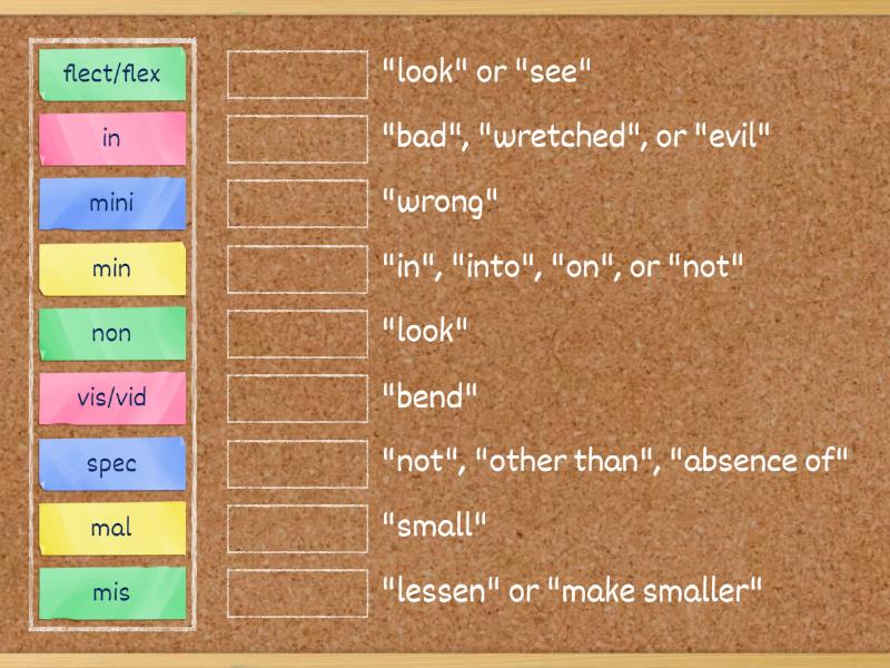 Latin Roots and Prefixes #1 - Match up