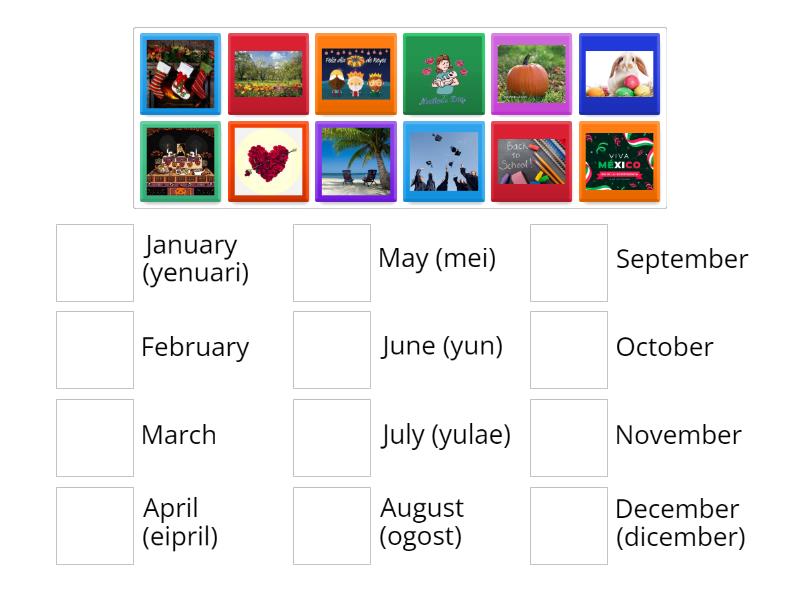 Months of the year - Une las parejas