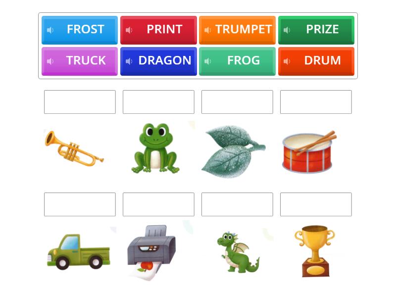 PHONICS - DR-FR-PR-TR - Match up