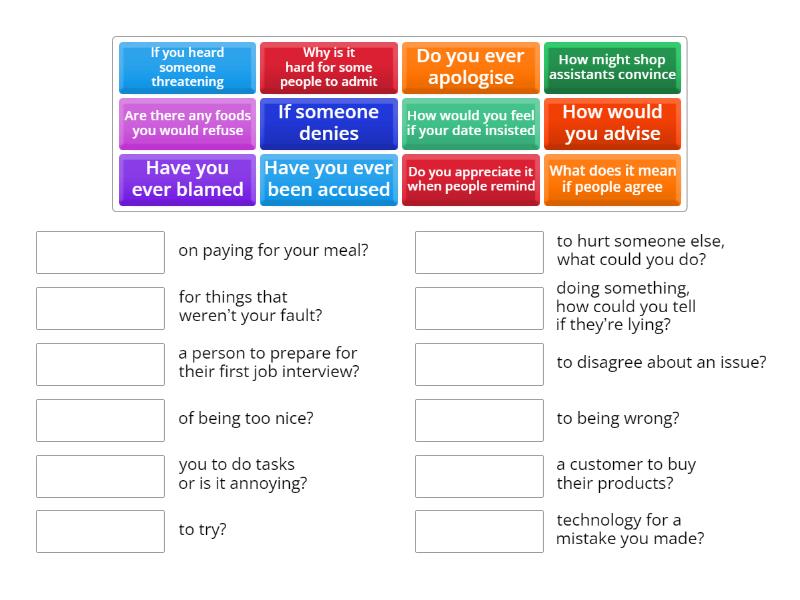 Roadmap B2 unit 6C, reporting verbs - Match up
