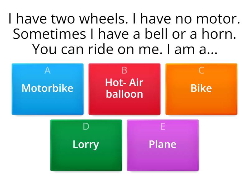 MEANS OF TRANSPORT- GUESSING GAME - Quiz