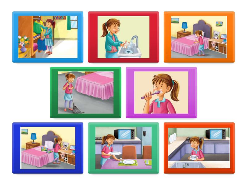 Daily routine. Speaking - Flip tiles