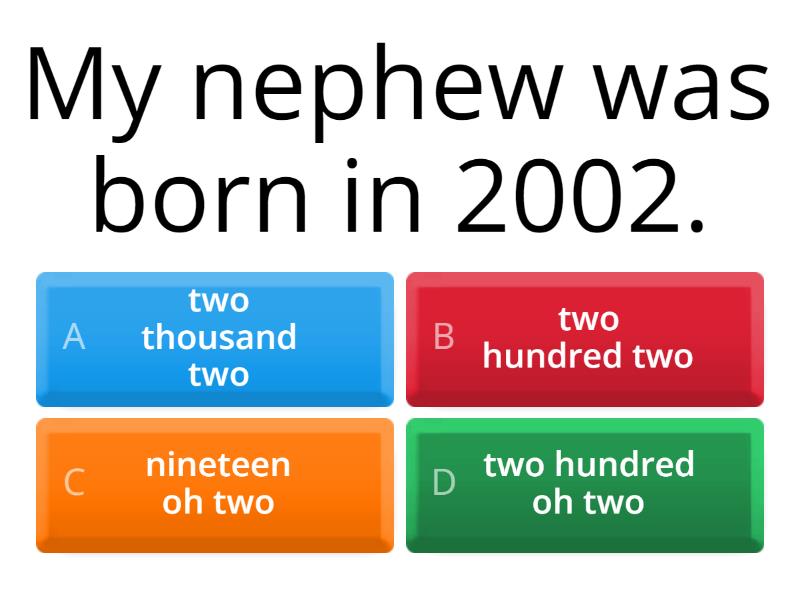 Saying years in English - Quiz
