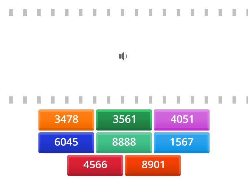 Number grade 3 - Find the match