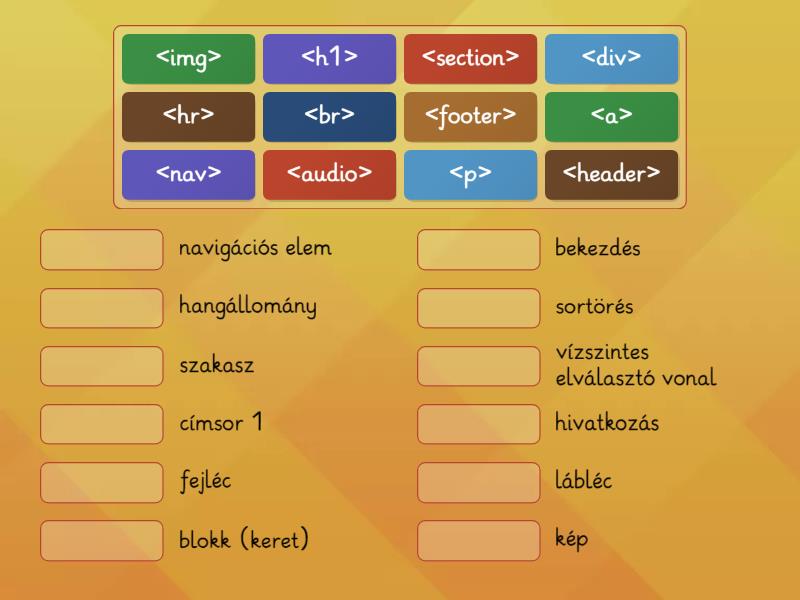 HTML - Elemek - Match up