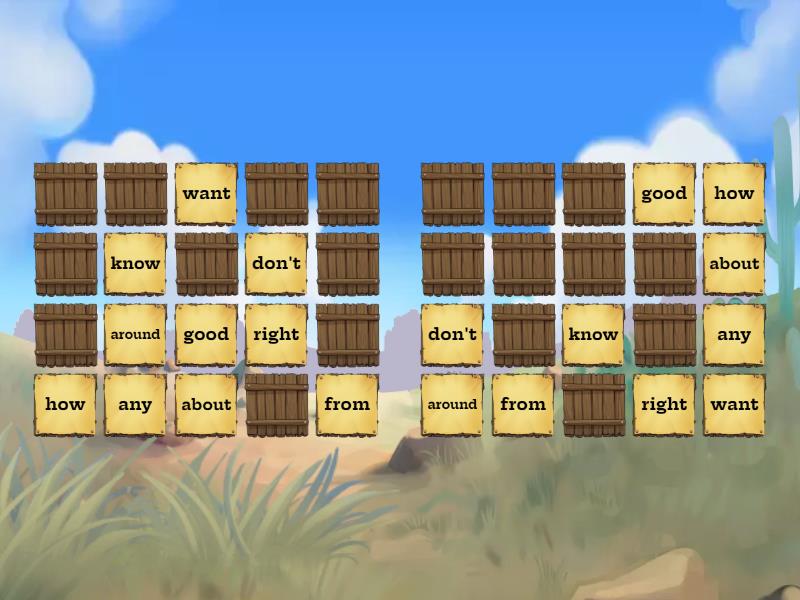 Dolch list 5 - Matching pairs